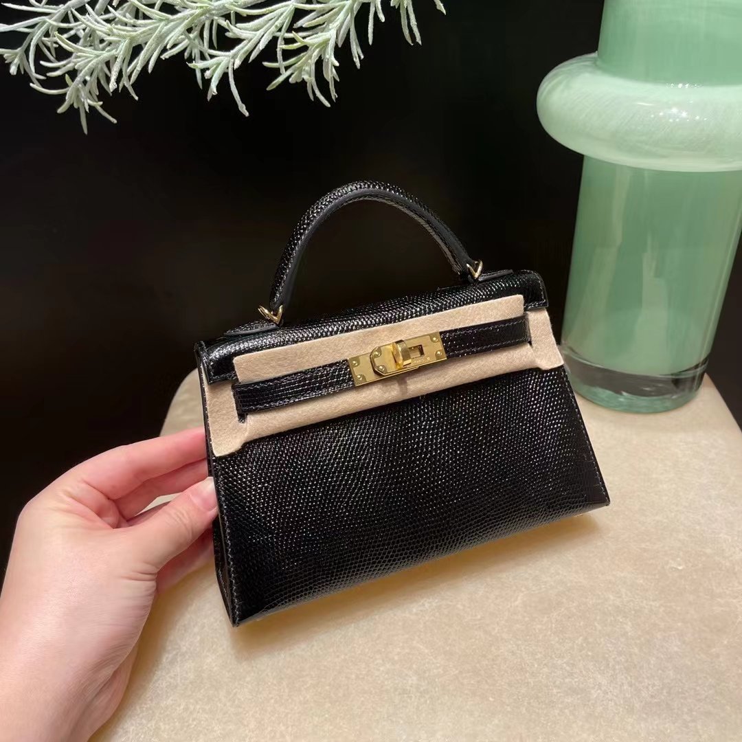 Mini Kelly in Black Lizard – Paristore