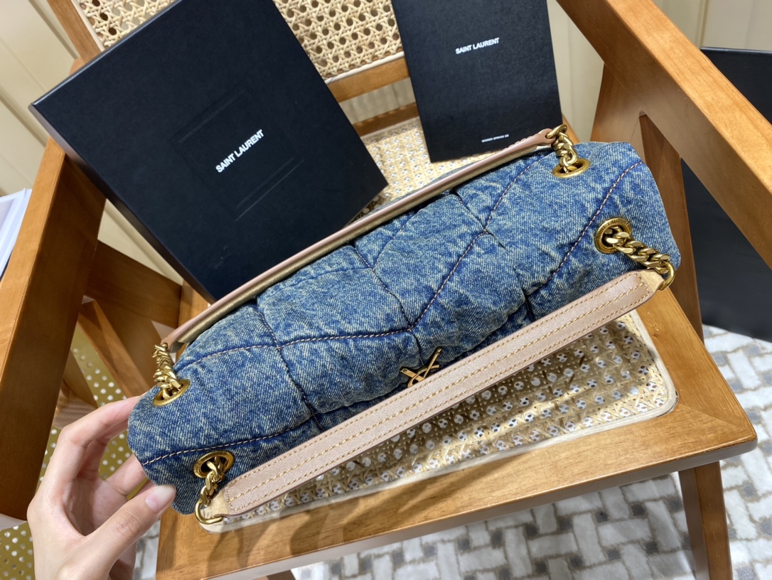 YSL Loulou Puffer 35 Denim Blue – Paristore